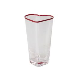 Rice Herz-Trinkglas mit rotem Rand 250 ml, 8x5,5x13,5 cm skandinavische Deko Online Shop