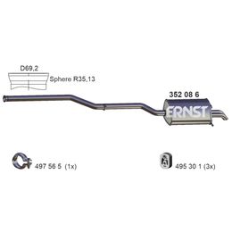 Ernst Endschalld&auml;mpfer 352086 f&uuml;r Mercedes