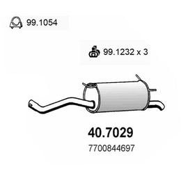 Asso Endschalld&auml;mpfer 407029 f&uuml;r RENAULT