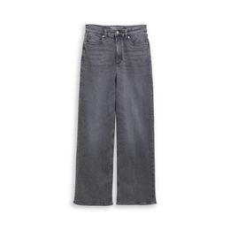 Tom Tailor Denim Damen TTLINOU WIDE High Waist Jeans, grau, Uni, Gr. S/32