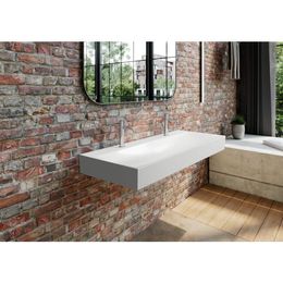 Kaldewei Silenio 3046-D Wand-Waschtisch 904506363711 120x40cm, ohne &Uuml;berlauf, 2 x 1 Hahnloch, Perl-Effekt, alpinwei&szlig; matt