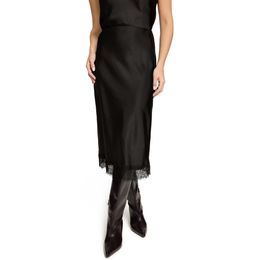 Maxirock Zero "Damen mit Spitze", Damen, Gr. M, schwarz beauty, Satin, Obermaterial: 97% Polyester, 3% Elasthan. F&uuml;llung:, gl&auml;nzend, festlich, figurbetont, R&ouml;cke Maxirock, Stickerei