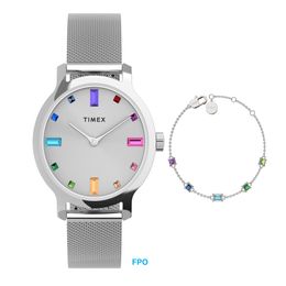Quarzuhr Timex "TRANSCEND", silberfarben, Armbanduhren, Damen, Quarzuhr, Armbanduhr, Damenuhr, Edelstahlarmband, Geschenkidee, analog