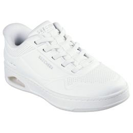 Slip-On Sneaker Skechers "UNO CTL", Damen, Gr. 41, wei&szlig;, Lederimitat, Mesh, Schuhe, Freizeitschuh, Schn&uuml;rschuh mit elastischen Schn&uuml;rsenkeln