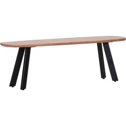 Essbank GUTMANN FACTORY, beige (schwarz), B:140cm H:45cm T:40cm, Massivholz, Sitzb&auml;nke, Essbank