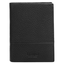 Geldb&ouml;rse mano, Herren, schwarz, Leder, unifarben, Kleinlederwaren, echt Leder