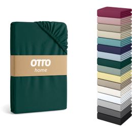Spannbettlaken OTTO HOME "Physalis Topper COMFORT", dunkelgr&uuml;n, B:180cm L:200cm, Jersey, Obermaterial: 100% Baumwolle, Bettlaken, Spannbettlaken, bis 10 cm H&ouml;he, Bettlaken, Laken, in Comfort & Premium Qualit&auml;t