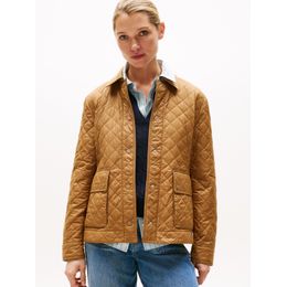 Steppjacke Tommy Hilfiger "PADDED NYLON SLIM QUILTED JACKET", Damen, Gr. M (38), braun (hickory), Web, Obermaterial: 100% Polyamid, unifarben, slim fit, Jacken Steppjacke