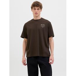 Jack & Jones Rundhalsshirt JACK & JONES "JJEURBAN EDGE STUDIO TEE SS O-NECK NOOS", Herren, Gr. L, delicioso detail:2, Jersey, Obermaterial: 100% Baumwolle, bedruckt, weit taillenbedeckt, Rundhals, Shirts Rundhalsshirt, mit Front und Back Print