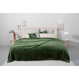 Tagesdecke OTTO HOME "Desner3", gr&uuml;n (dunkelgr&uuml;n), B:140cm L:210cm, Polyester, Tagesdecken, mit Cashmere-Touch, viele Farben erh&auml;ltlich, Decke ab 140x210 cm