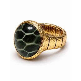 Fingerring "Dschungel", khaki, Collezione Alessandro, Fingerringe, Damen, Messing, Fingerring