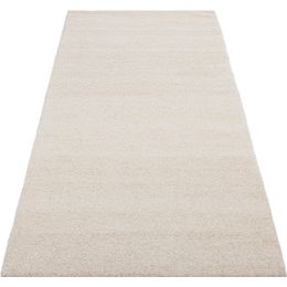 Wollteppich Theko "Gabbeh Uni, Handgefertigt, meliert, auch als L&auml;ufer erh&auml;ltlich, Wolle" Gr. 13, beige (natur), B:90cm H:14mm L:250cm, Wolle, Teppiche, Schlafzimmer, Wohnzimmer, Esszimmer, auch als L&auml;ufer oder rund
