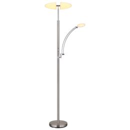 Globo LIGHTING Stehlampe "TIRANA", nickelfarben matt, 1, &Oslash; 40,5cm H: 183cm, 1 Stk., Leuchten, Deckenfluter Metall, Acryl satiniert, dimmbar, LED 40W, Stehlampe
