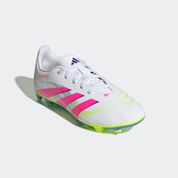 Fu&szlig;ballschuh adidas Performance "PREDATOR CLUB KIDS FG/MG", M&auml;dchen, Gr. 38,5, cloud wei&szlig;, lucid pink, lucid lemon, Synthetik, Schuhe Fu&szlig;ballschuh, f&uuml;r Rasenpl&auml;tze, f&uuml;r Kinder & Jugendliche