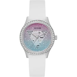 Quarzuhr Guess "LADY IDOL", wei&szlig;, Armbanduhren, Damen, Quarzuhr, Armbanduhr, Damenuhr