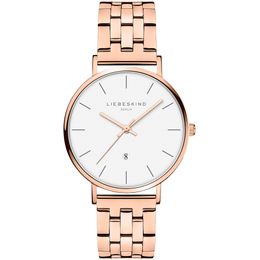 Quarzuhr Liebeskind Berlin, ros&eacute;goldfarben, Armbanduhren, Damen, Quarzuhr, Armbanduhr, Damenuhr, analog, Edelstahlband, Datum