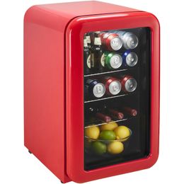 Hanseatic Getr&auml;nkek&uuml;hlschrank "HBC68ERRH", Energieeffizienz: E (A-G), silber (rot), B:44cm H:68cm T:47,5cm, K&uuml;hlschr&auml;nke, inkl. 3 Jahre Herstellergarantie