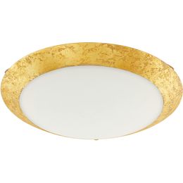 Eglo LED Deckenleuchte "MONTENOVO Deckenlampe, Stahl und Glas, IP20, Wohnzimmerlampe, Lampe", gold (wei&szlig;, goldfarben), 1, &Oslash; 39,5cm H: 10cm, 1 Stk., Leuchten, Deckenbeleuchtung f&uuml;r Wohnzimmer, Flur oder Schlafzimmer, LED Deckenleuchte