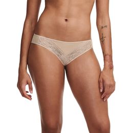 Minislip Chantelle "FLORAL TOUCH", Damen, Gr. 36, golden beige, Obermaterial: 75% Polyamid, 25% Elasthan, k&ouml;rpernah, Unterhosen, Spitze, blickdichtes Gewebe