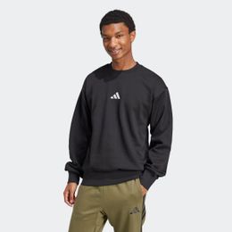Sweatshirt adidas Sportswear "M FEELCOZY SWT", Herren, Gr. M, schwarz-wei&szlig; (schwarz, wei&szlig;), Obermaterial: 70% Baumwolle, 30% Polyester, normal, Rundhals, angesetztes B&uuml;ndchen, Sweatshirts Sweatshirt