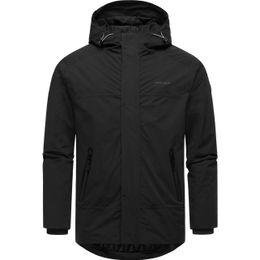 Winterjacke Ragwear "Hatar", Herren, Gr. M (50), blau (schwarz), Au&szlig;enmaterial: 100% Polyester. Innenfutter: 100% Polyester. Wattierung: 100% Polyester, gerade Po-bedeckend, hoch geschlossener Ausschnitt, &Auml;rmel ohne &Auml;rmelschlitz Rippstrickb&uuml;ndchen, Jacken Winterjacke, Wasserdichte Herren Outdoorjacke mit gro&szlig;er Kapuze