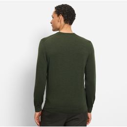 V-Ausschnitt-Pullover OLYMP "OLYMP Strick Casual", Herren, Gr. M, gr&uuml;n (olive), Obermaterial: 100% Schurwolle, tailliert, V-Ausschnitt, Pullover, klassischer Strickpullover