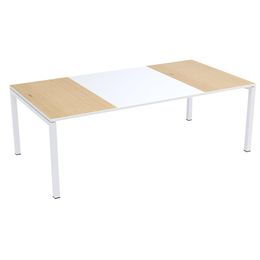 easyDesk Konferenztisch easyDesk&reg;, HxBxT 750 x 2200 x 1140 mm, wei&szlig;/Buche-Dekor