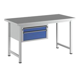 ANKE Werkbank, Gestellbauweise Serie V, 2 Schubladen, Breite 1500 mm, Universalplatte