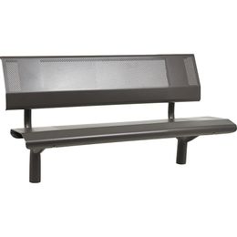 PROCITY Sitzbank OSLO aus Stahl, Sitzh&ouml;he 450 mm, anthrazitgrau, mit R&uuml;ckenlehne