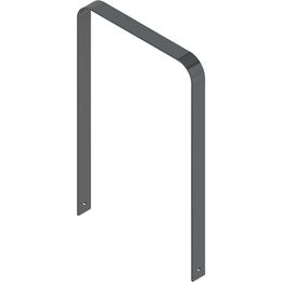 Schake Fahrradanlehnb&uuml;gel, feuerverzinkt, eisenglimmer, gebogene Ausf&uuml;hrung, BxT 750 x 80 mm