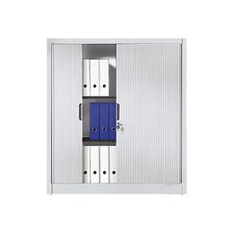 C+P Rollladenschrank mit Horizontal-Jalousie, HxBxT 1345 x 1200 x 420 mm, 3 Fachb&ouml;den, 3,5 Ordnerh&ouml;hen, lichtgrau
