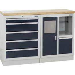 Schranksystem, 5 Schubladen, 1 Reinigungsschrank, anthrazitgrau kaiserkraft