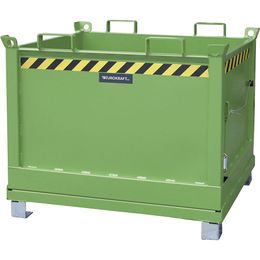 eurokraft pro Klappbodenbeh&auml;lter, Volumen 0,75 m&sup3;, resedagr&uuml;n RAL 6011