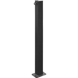 Schake Absperrpfosten, 70 x 70 mm, ortsfest, zum Aufd&uuml;beln, eine &Ouml;se, eisenglimmer