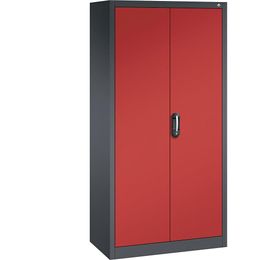 C+P ACURADO Universalschrank, BxT 930 x 500 mm, schwarzgrau / feuerrot