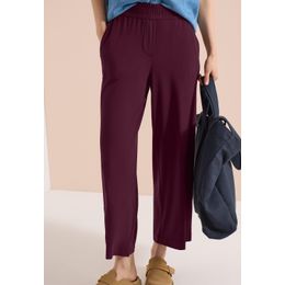 7/8-Hose Cecil, Damen, Gr. L, L&auml;nge 26, grape rot, Stoff, 95% Viskose, 5% Elasthan, unifarben, loose fit 7/8-L&auml;nge, Hosen 7/8-Hose, mit Wide Legs
