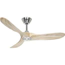 Deckenventilator ECO GENUINO, Rotorblatt-&Oslash; 1220 mm, natur / Chrom kaiserkraft