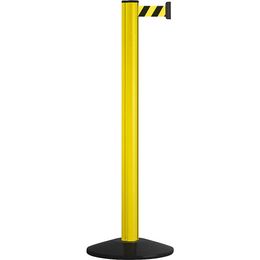 Gurtpfosten aus Aluminium, Bandauszug 2300 mm, Pfostenfarbe Gelb, 1 Gurtband kaiserkraft