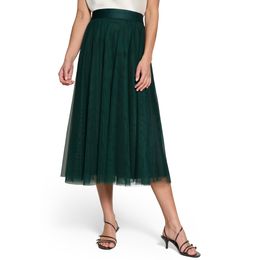 Midirock Zero "Damen mit elastischem Bund", Damen, Gr. 34, gr&uuml;n forest, T&uuml;ll, Obermaterial: 100% Polyester, transparent, ausgestellt lang, R&ouml;cke, Material.