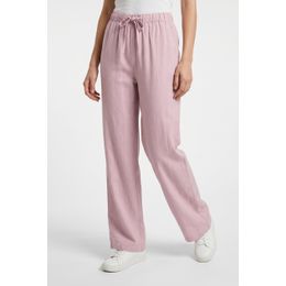 Schlupfhose Only "ONLGOA MW LINEN BL PULL-UP PANT CC PNT", Damen, Gr. S (36), L&auml;nge 32, burnished lila, Web, Obermaterial: 70% Viskose, 30% Leinen, unifarben, regular fit lang, Hosen Schlupfhose, mit Leinen