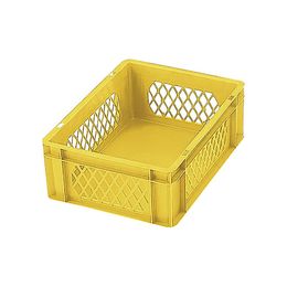 Euro-Format-Stapelbeh&auml;lter, W&auml;nde durchbrochen, Boden geschlossen, LxBxH 400 x 300 x 145 mm, gelb, VE 5 Stk kaiserkraft