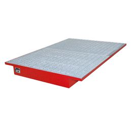 eurokraft pro Regal-Einh&auml;ngewanne, mit verzinktem Gitterrost, LxB 1750 x 1250 / 915 mm, rot lackiert