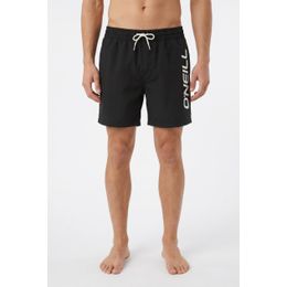O`Neill Badeshorts O'NEILL "CALI 16'' SWIMSHORTS", Herren, Gr. L, N-Gr, schwarz out, Obermaterial: 100% Polyester, Badehosen Badeshorts, mit seitlichen Eingrifftaschen und Ges&auml;&szlig;tasche, mit Stickerei am Bein