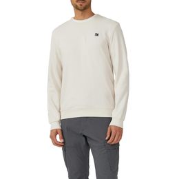 Sweatshirt s.Oliver, Herren, Gr. M, beige (ecru), Sweatware, Obermaterial: 70% Baumwolle, 30% Polyester, unifarben, regular fit taillenbedeckt, Rundhals, Rippb&uuml;ndchen, Sweatshirts Sweatshirt, mit Logo Stickerei