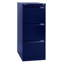 Bisley H&auml;ngeregistraturschrank, 1-bahnig, 3 Sch&uuml;be, DIN A4, oxfordblau