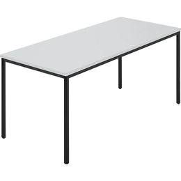 Rechtecktisch, Vierkantrohr beschichtet, BxT 1600 x 800 mm, grau / anthrazit kaiserkraft