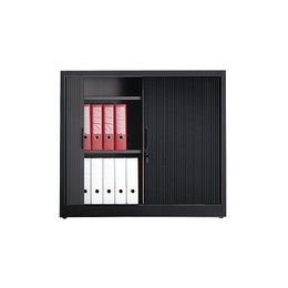 C+P Rollladenschrank mit Horizontal-Jalousie, HxBxT 1030 x 1200 x 420 mm, 2 Fachb&ouml;den, 2,5 Ordnerh&ouml;hen, schwarzgrau