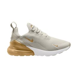 Sneaker Nike Sportswear "Air Max 270", Damen, Gr. 37,5, light bone, metallic gold, wei&szlig;, Synthetik, Textil, Schuhe Sneaker
