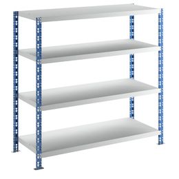eurokraft basic Gro&szlig;fach-Steckregal, blau/grau, HxBxT 1508 x 1550 x 600 mm, Stahlblechb&ouml;den, Grundregal