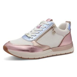 Keilsneaker Tamaris, Damen, Gr. 38, rosa (ros&eacute; metallic), Lederimitat, Textil, Schuhe Sneaker, Freizeitschuh, Halbschuh, in schmaler Form, vegane Verarbeitung